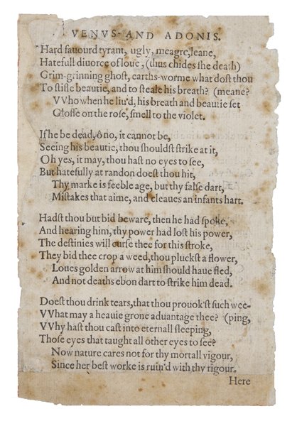Shakespeare's Venus and Adonis